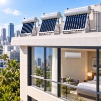 China 12000BTU Vacuum Tube Hybrid Solar Air Conditioner For Sunny Regions High Electricity Cost Areas for sale