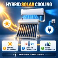 China 18000BTU Solar Thermal Air Conditioner No Battery No PV Panel For Mains Power for sale