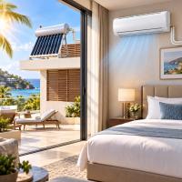 China 18000BTU Solar Thermal Air Conditioner No Battery No PV Panel For Mains Power for sale