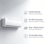 China 12000 BTU Full DC Off Grid Solar Air Conditioner For Remote Residential Buildings for sale
