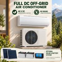 China 18000BTU Full DC Off Solar Air Conditioner 48V 2x600W Panels 4x150Ah Batteries for sale