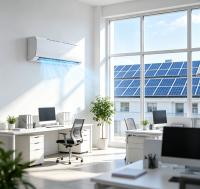 China 9000 BTU Solar Air Conditioner Grid Tied Day Solar Night Mains For Office Hospital for sale