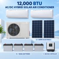 China AC DC Solar Hybrid Air Conditioner 12000BTU Combines Solar And Grid Power for sale