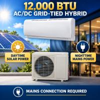 China AC DC Solar Hybrid Air Conditioner 12000BTU Combines Solar And Grid Power for sale