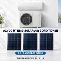 China 12000BTU AC DC Hybrid Solar Air Conditioner With 550W Solar Panels for sale