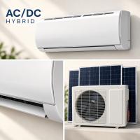 China 12000BTU AC DC Hybrid Solar Air Conditioner With 550W Solar Panels for sale