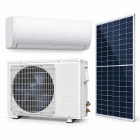 China 12000BTU AC DC Grid Tied Hybrid Solar Air Conditioner 3x500W Panels Direct Drive Mains Backup for sale
