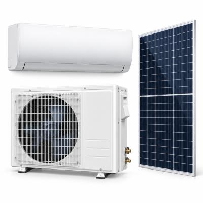 China 12000BTU AC DC Grid Tied Hybrid Solar Air Conditioner 3x500W Panels Direct Drive Mains Backup for sale