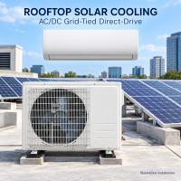 China 12000BTU AC DC Grid Tied Hybrid Solar Air Conditioner 3x500W Panels Direct Drive Mains Backup for sale