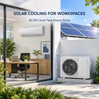 China 24000BTU AC DC Grid Tied Hybrid Solar Air Conditioner Direct Drive Day Solar Night Mains For Office for sale