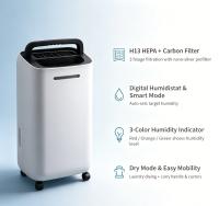 China 16L Portable Dehumidifier H13 HEPA Carbon Nano Silver 3 Color Humidity LED Smart Mode 24h Timer Auto Swing for sale