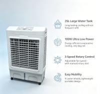 China Portable Evaporative Cooler 25L Water Tank 100W Energy Saving Air Cooling Fan For Home Office for sale