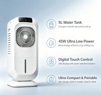China 5L Mini Evaporative Air Cooler 45W 220V 50Hz Remote Control Digital Display Circular Outlet Side Handle Cooling for sale
