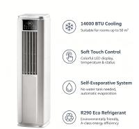 China Wholesale Portable Air Conditioner14000BTU R290 Self-Evaporative 3-Speed 24h Timer Sleep Mode LED Tower Silver for sale