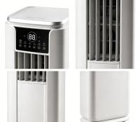 China Wholesale Portable Air Conditioner14000BTU R290 Self-Evaporative 3-Speed 24h Timer Sleep Mode LED Tower Silver for sale