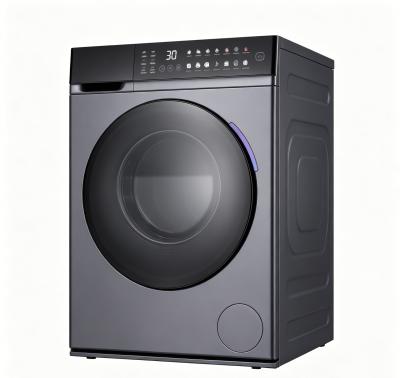 China 10kg Front Load Washing Machine 1400 RPM No Spin 400 RPM Steam 90°C Tub Clean Dark Grey for sale