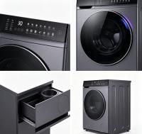 China 10kg Front Load Washing Machine 1400 RPM No Spin 400 RPM Steam 90°C Tub Clean Dark Grey for sale