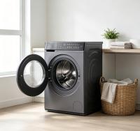 China 10kg Front Load Washing Machine 1400 RPM No Spin 400 RPM Steam 90°C Tub Clean Dark Grey for sale