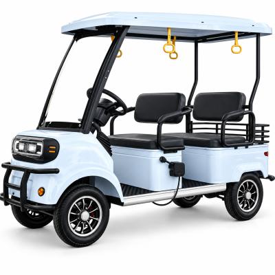 China Electric Sightseeing Vehicle 4 Passenger 800W 25mph 300kg 60V 20/32/45Ah Golf Cart Canopy for sale