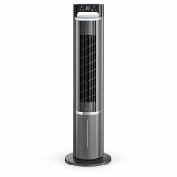 China 3 Speed Tower Evaporative Air Cooler Black 75W 7.5m/s 4L Tank Negative Ion LED Display 220V for sale
