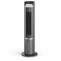 China 3 Speed Tower Evaporative Air Cooler Black 75W 7.5m/s 4L Tank Negative Ion LED Display 220V for sale