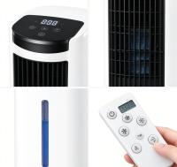 China Tower Evaporative Air Cooler White 75W 7.5m/s 3 Speed 4L Tank Remote Control 12H Timer for sale