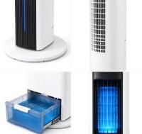 China Tower Water Cooling Fan White 75W 7.5m/s 4L Visible Tank LED Touch Remote Humidifier 50/60Hz for sale