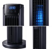 China Black Tower Water Cooling Fan DC Motor 10m/s 24 Variable Speed 6.5L Tank LED Touch Humidifier 50/60Hz for sale