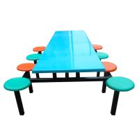 China 8 Person Round Stool One Piece Snack Bar Restaurant Dining Table for sale