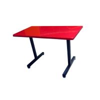 China 1100 X 600 X 750mm Modern Fibreglass Dining Table With Metal Legs for sale