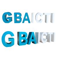 China Customised Monogrammed Logo Fibreglass Sculpture For Company Front Desk for sale