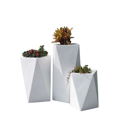 China Square Fibreglass Planter High Planter For Indoor And Outdoor Use for sale