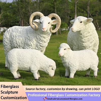 China Customized Park Decor Fiberglass Life Size Animal Sculpture Handmade Polished Finish for sale