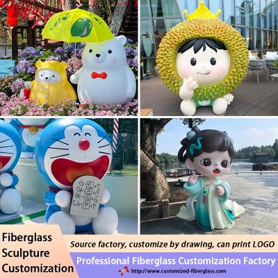 China Colorful 3m High 3D Cartoon Resin Fiberglass Sculpture For Event Exhibition Easy To Clean And Long-Lasting for sale