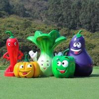 China Yellow Pumpkin Fiberglass Sculpture Vegetable Craft Personalized Fruit Model Ornament for sale