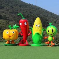 China Yellow Pumpkin Fiberglass Sculpture Vegetable Craft Personalized Fruit Model Ornament for sale