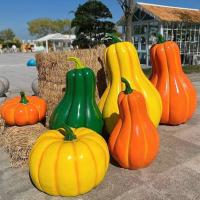 China Yellow Pumpkin Fiberglass Sculpture Vegetable Craft Personalized Fruit Model Ornament for sale