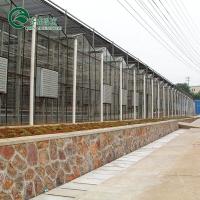China Multi-Span Agricultural Greenhouses Top Covering with Tempered Glass or PC Sheet for sale
