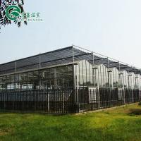 China Multi-Span Agricultural Greenhouses Top Covering with Tempered Glass or PC Sheet for sale