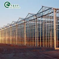 China Glass Greenhouse Ventilation System with Tempered Glass or PC Sheet Top Covering for sale