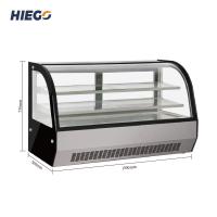 China Floor Type Curved Glass Cake Display R600a Counter Pastry Display Chiller for sale