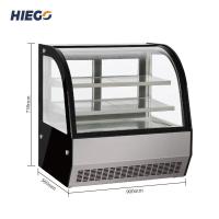 China Desktop Counter Bakery Cake Display Showcase Curved Glass Cake Display Case for sale