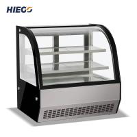 China Desktop Counter Bakery Cake Display Showcase Curved Glass Cake Display Case for sale