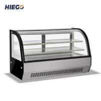 China Floor Type Curved Glass Cake Display R600a Counter Pastry Display Chiller for sale