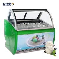 China Commercial Countertop Ice Cream Dipping Freezer 16 Pans Gelato Display Case for sale