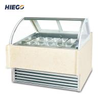 China 12-20 Pans Ice Cream Display Cabinet Countertop Gelato Dipping Freezer for sale