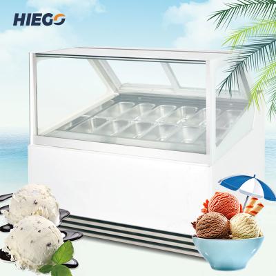 China Upright Ice Cream Display Cabinet , Hard Curved Countertop Ice Cream Dipping Cabinet for sale