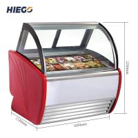 China Commercial Countertop Ice Cream Dipping Freezer 16 Pans Gelato Display Case for sale