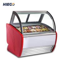 China Commercial Countertop Ice Cream Dipping Freezer 16 Pans Gelato Display Case for sale