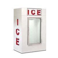 China Bagged Ice Storage Bin 1699L Ice Merchandiser Freezer With Slanted Front for sale